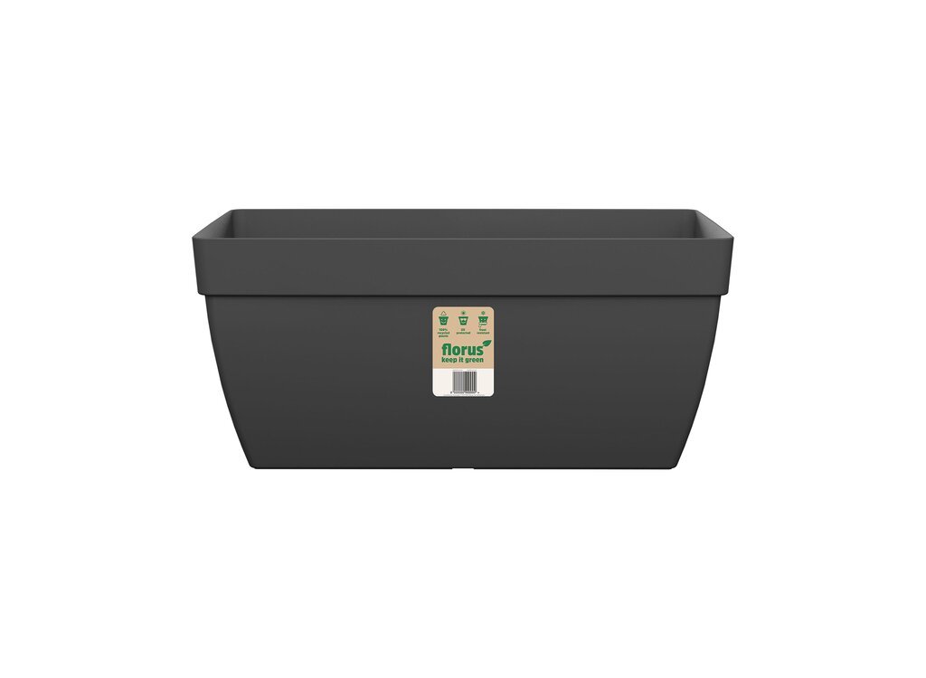 ELHO FLORUS JARDINERA PARIS ANTRACITA 60CM PLÁSTICO RECICLADO 100%