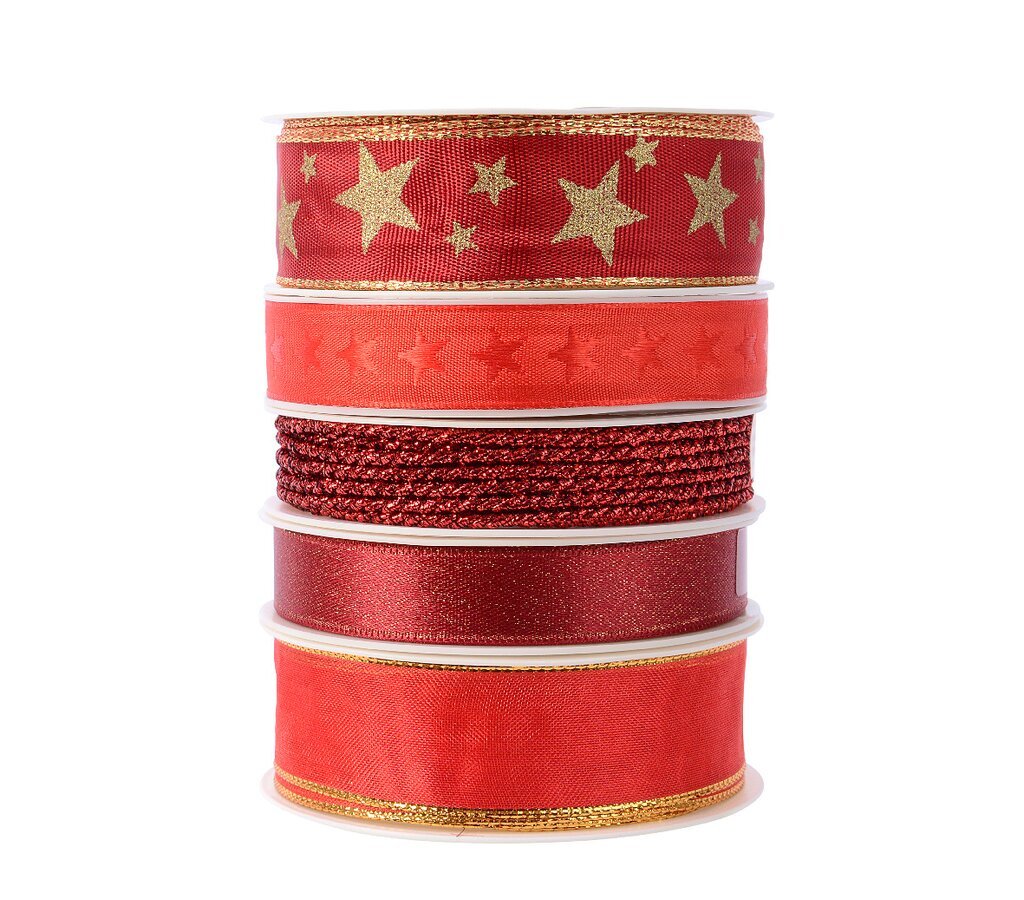 CAJA CINTA ROJA NAVIDAD 5 UNIDADES DE 3 METROS APROXIMADOS